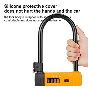 U Shaped Combination Lock, 25.3x16.2x4cm Anti Theft Lock, High Security Heavy Duty Steel U Lock, Double Opening Design Shackle Lock,16mm Thicker Lock Casing 4 Digit Combination Padlock