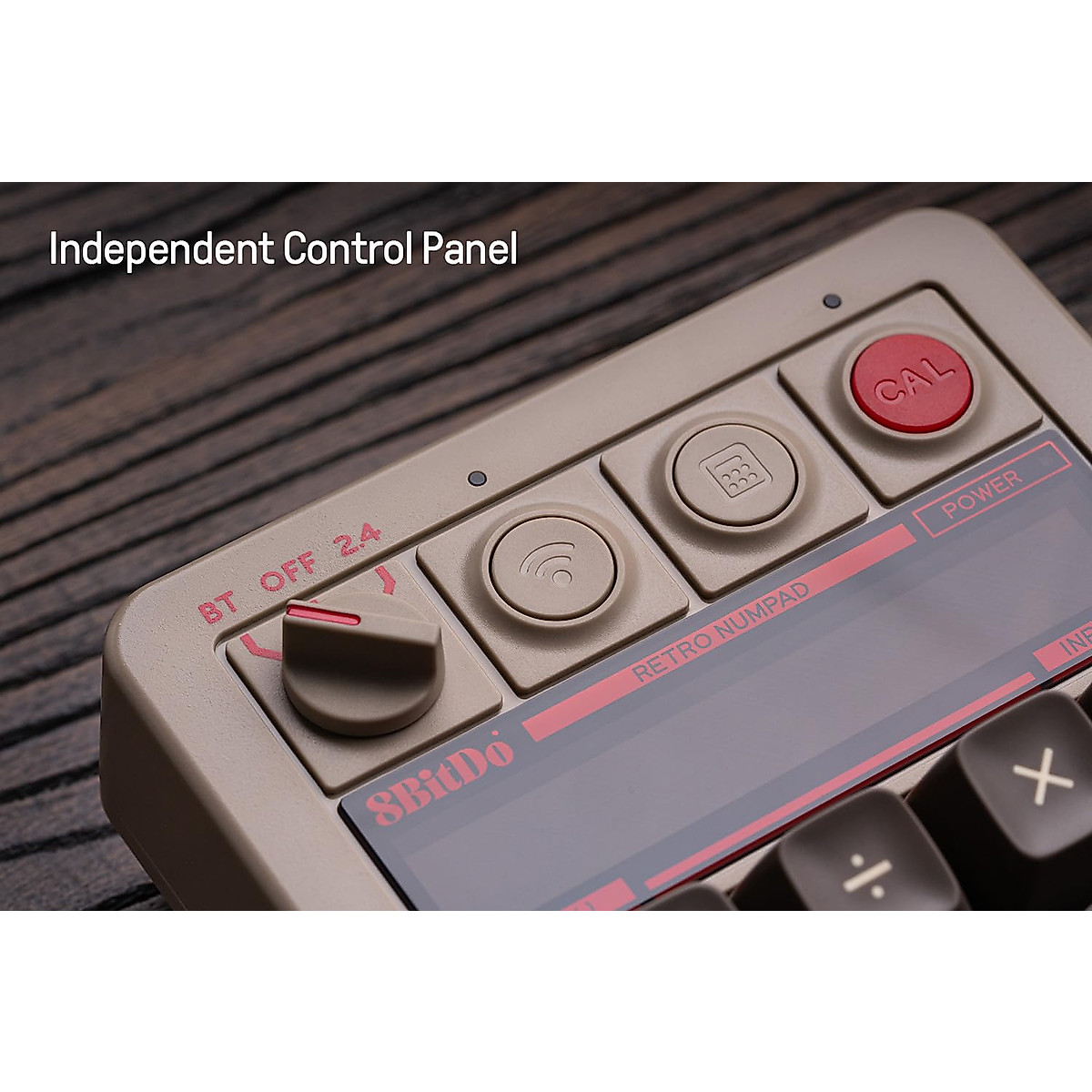 8Bitdo 18 Key Retro Mechanical Numpad, Supports PC & Standard Calculator Mode, Hot-swappable, PC Calculator Shortcut Button, Bluetooth/2.4G/Wired for Windows and Android - C64 Edition