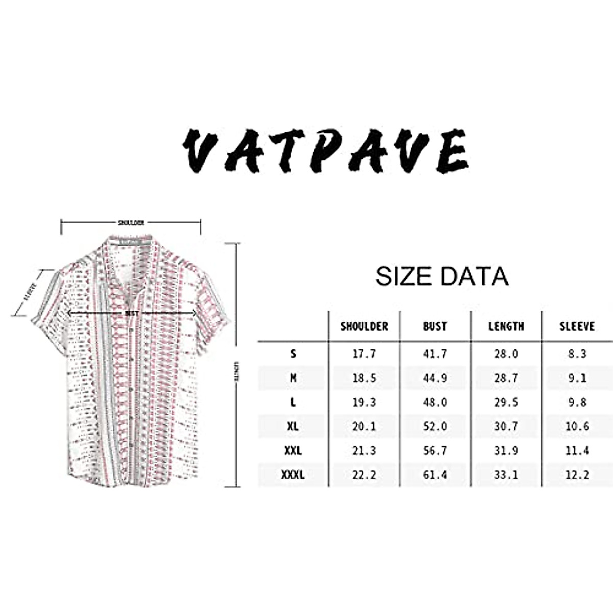 VATPAVE Mens Summer Tropical Shirts Short Sleeve Button Down Aloha Hawaiian Shirts Small WineRed