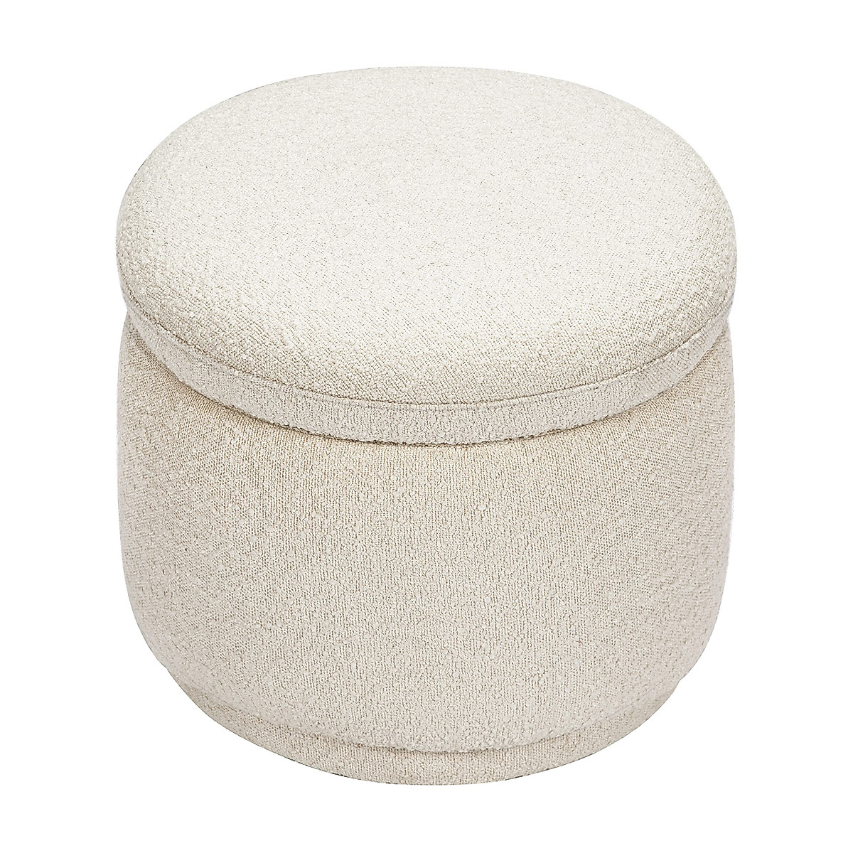Babyletto Enoki Storage Ottoman in Ivory Boucle, Greenguard Gold and CertiPUR-US Certified