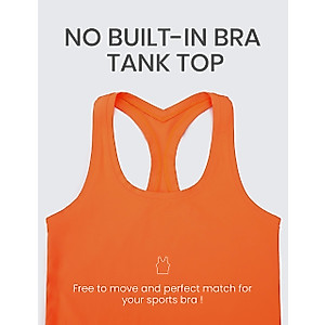 CRZ YOGA Women's Butterluxe Workout Tank Tops Racerback Tank Yoga Sleeveless Top Camisole Athletic Gym Shirt Neon Orange Medium