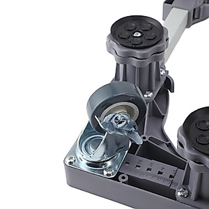 SIXRUN Mobile Fridge Stand Base Iron Alloy Adjustable Dolly Washing Machine Stand with Brake Balance Angle Leveling Measurement for Furniture Appliances Mobile Fridge Stand Base