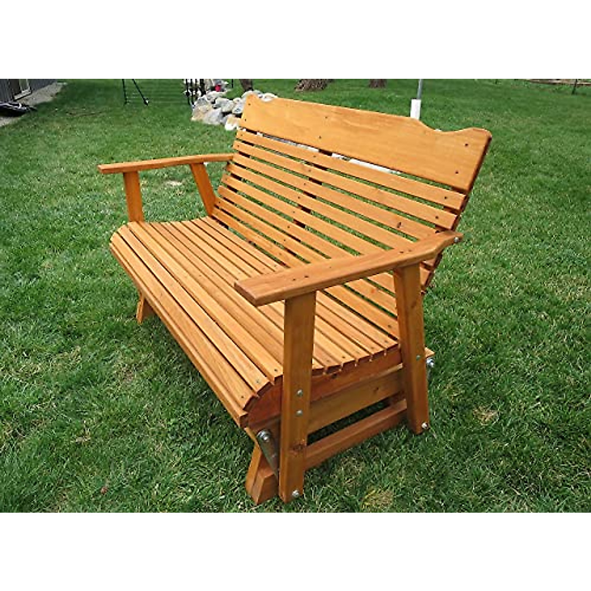 Kilmer Creek Rustic Finished 4' Cedar Porch Glider, Amish Crafted