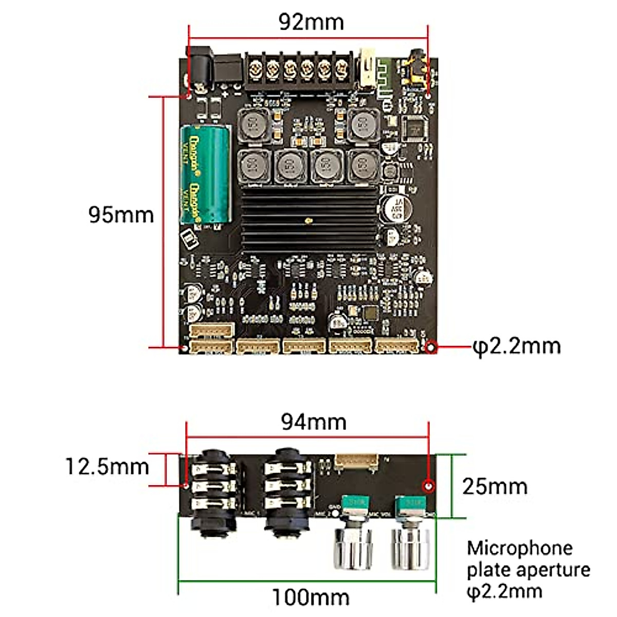 Bluetooth-compatible 5.1 Power Amplifier Board AUX Speaker 2.1CH Stereo- Home Music Wireless Modules Home Theater System Bluetooth-compatible Surround Sound Speaker Wireless