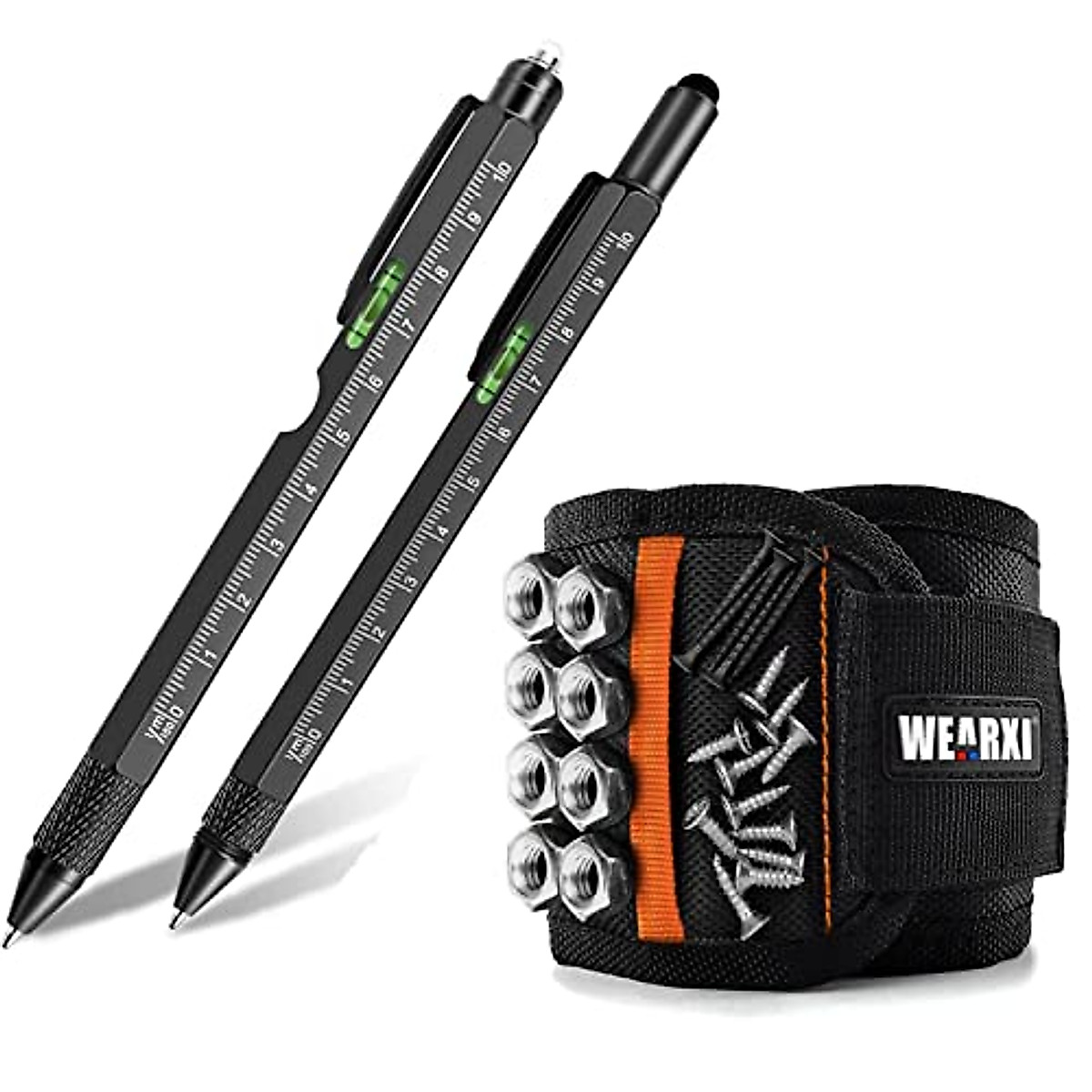 WEARXI Gifts for Men, Stocking Stuffers for Men Magnetic Wristband, Tool Gifts for Men Who Have Everything, 9 in 1 Multitool Pen Set Tech Gifts for Men,