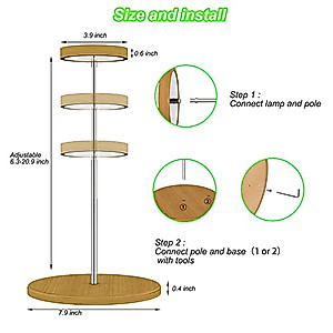 yadoker Plant Grow Light for Indoor Plant,Bamboo Mini LED Grow Light Garden,Height Adjustable,Automatic Timer with 8/12/16 Hours