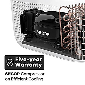 ICECO GO20 Dual Zone Portable Refrigerator, Separate Control, 21 Quart/20 Liter, DC & AC, 0℉ to 50℉, with Danfoss Compressor, Mini Fridge Cooler Refrigerator for Outdoor, Home Use, White