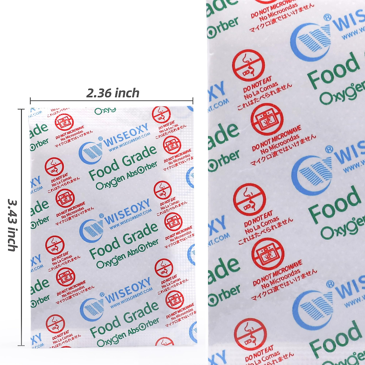 Wisesorb 500CC 50 Packs Oxygen Absorbers for Food Storage, Food Grade Oxygen Absorbers, O2 Absorbers Food Grade for Food Storage
