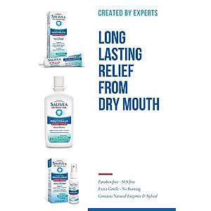 SALIVEA Dry Mouth Toothpaste - Soothing Mint Toothpaste with Natural Salivary Enzymes - Gentle Toothpaste to Aid Dry Mouth Care - Natural, Paraben Free Dry Mouth Toothpaste - Mint Flavor (2 Pack)