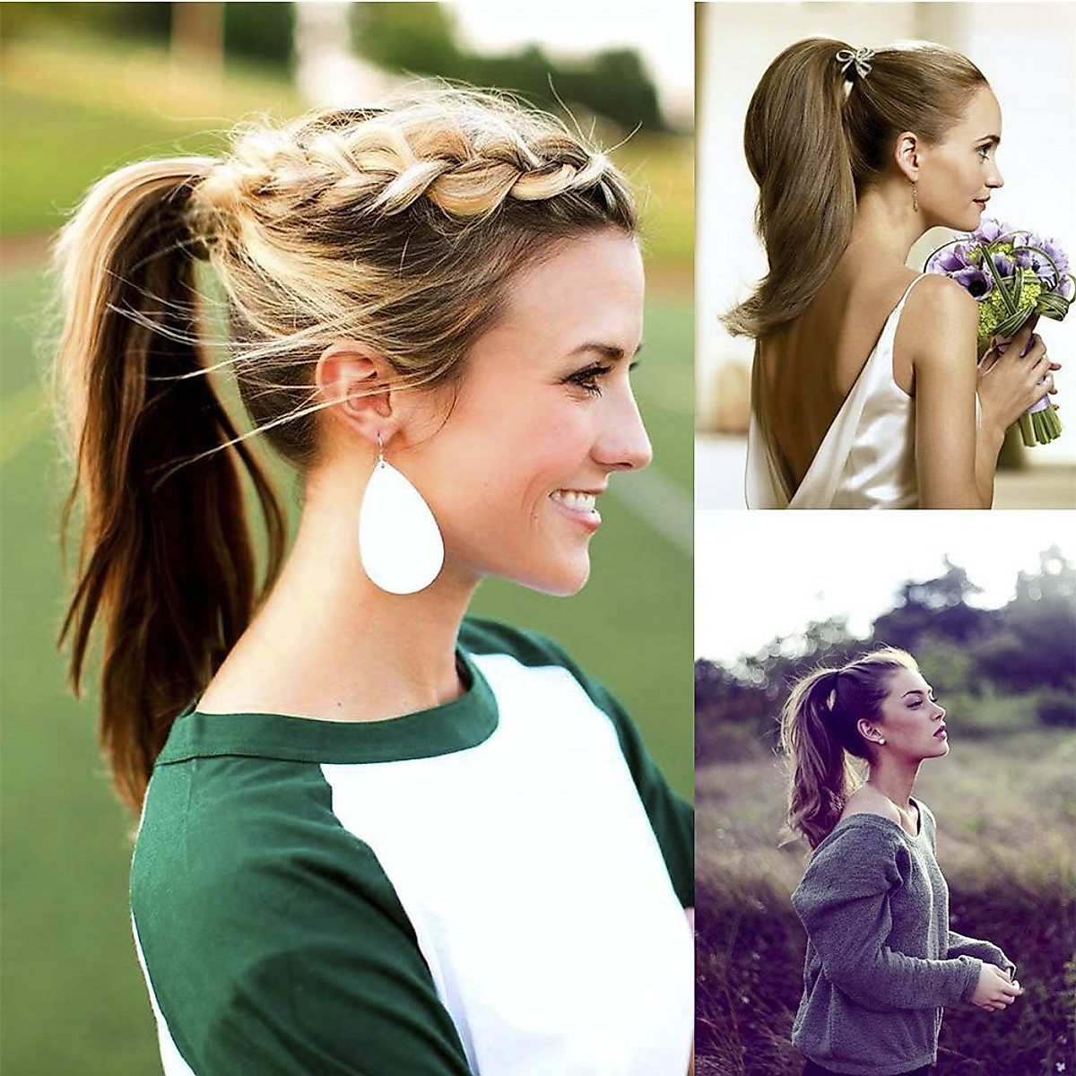 VANOW Ponytail Holders, Ponytail Volume Enhancer, Crystal Transparent Filled Hair Accessory, Fashion Hair Bun Maker, Magic Hair Styling Tool for Women Girls