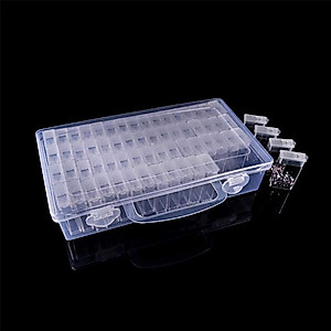 64 Slots Transparent Diamond Beads Container Rhinestone Daimond Stone Organizer Storage Case Diamond Painting Accessory Storage Box Diamond Painting Cross Stitch Resin Rhinestone Display Box