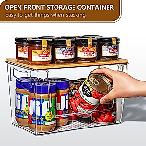 Hudgan Clear Stackable Storage Bins Acrylic Open Front Bliss Bins with Lids for Organizing The Home Edit Holder Dispenser Containers