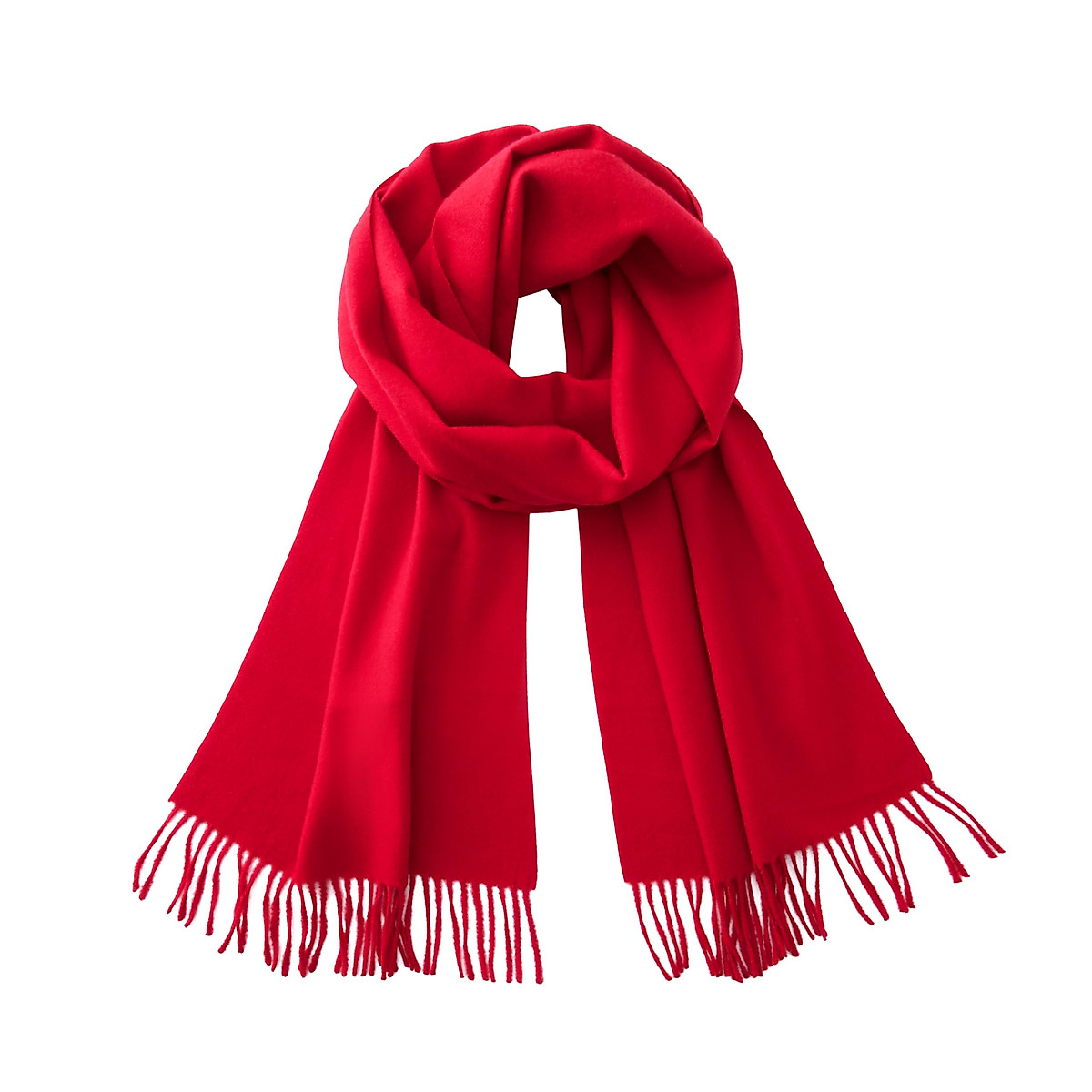 CALVIN & OLIVIA Ultra-Soft Winter Cashmere Feel Scarf Solid Color Warm Long Unisex Winter Scarves Perfect Holiday Gift for Women Men Amazon Christmas Red