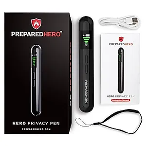 Hero Privacy Pen - 1 Pack - Hidden Camera Detector, Anti Spy, GPS Tracker Detector, Portable RF Signal Finder for Airbnb, Hotels, Bathroom, Home, Office