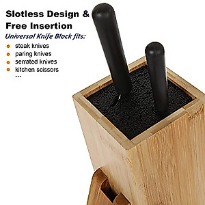 Universal Knife Block, Kitchen Knife Holder, Space Saver Knives Storage, Easy to Clean, Large Capacity, Kitchen Household Multifunctional Knife Storage and Placement Rack
