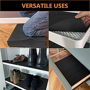 Under Sink Kitchen Mat Liner- 68’’ x 24’’ Big Size Non-adhesive Under Sink Protector with Bump Texture Black Shelf Liner Drawer Liner