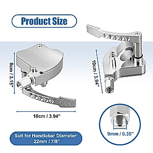 X AUTOHAUX 7/8 Inches Universal Thumb Throttle Assembly for Yamaha Banshee 350 Blaster 200 YFZ450 Warrior 350 Metal Silver Tone