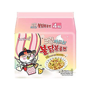 [Samyang] Cream Carbo Bulldark Spicy Chicken Roasted Noodle Soup (Pack of 4) / Korean food/Korean ramen/Spicy Korea Noodle Challenge (overseas direct shipment)