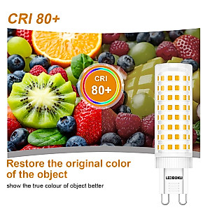 LEDBOKLI 10W Dimmable G9 LED Light Bulb, Equivalent 80 Watt Incandescent Light Bulbs,Warm White 3000K G9 LED Lamp, G9 Base Chandelier Light Bulbs, 900LM, Energy Saving, Non Flicker, 5-Pack