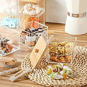 4 Sets Hair Accessories Organizer Tier Stackable Hair Organizer Storage Scrunchie Holder Hair Tie Organizer Bathroom Hair Bow Containers for Girls Headband Scrunchie Makeup Accessory Organizing