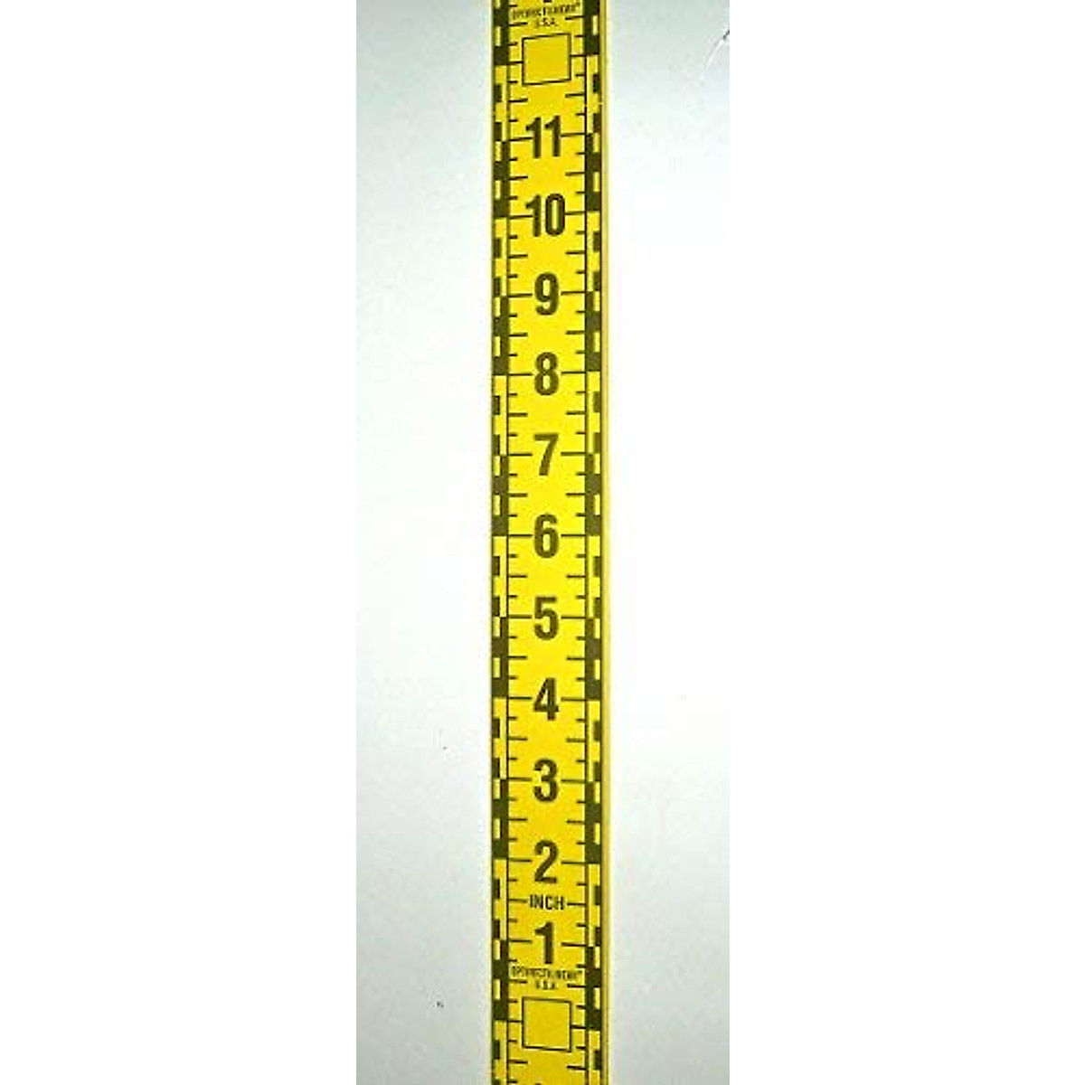 Adhesive Continuous Ruler Roll Tape – Fractional – 1 1/2 Inches Wide, 12 Inch Long X 105 Repeats – Vertical Up – Yellow