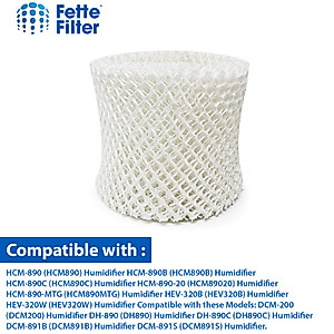 Fette Filter - Filter C Humidifier Wicking Replacement Filter Compatible with Honeywell HC-888 HC-888N for Series HCM-890 HEV-320 and Duracraft DCM200 DH890 DCM891 Series 6-Pack.