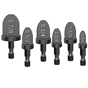 6PCS Hex Handle HVAC Repairing Set Air Conditioner Copper Tube Expander Swaging Tool Drill Bits Set with 1/4''， 3/8''，1/2''， 5/8''，3/4''，7/8''