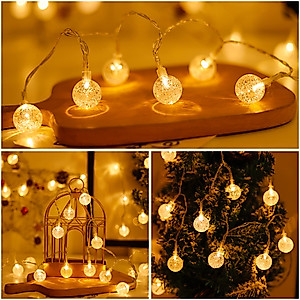 Big Globe String Lights Fairy Lights Battery Operated 21FT 60LED Bubble Ball,lamp String Waterproof Indoor Outdoor Hanging Lights Decorative Christmas Lights for Home Party Patio Garden Wedding