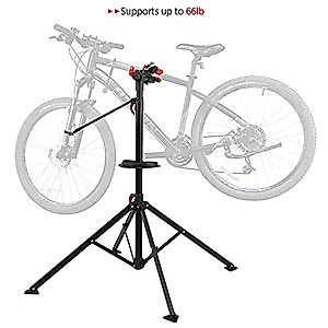 Yaheetech Bike Repair Stand Height Adjustable with Multiple Quick Release Telescopic Arm Tool Tray for Home Bicycle Mechanic