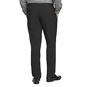 Van Heusen Men's Big & Tall Big and Tall Stain Shield Stretch Straight Fit Flat Front Dress Pant, Black, 40W x 34L