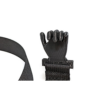 Nylon Tali Strap for Guitar, Vihuela, Guitarron, Requinto. Plastic Sound Hole Hook w/Hand Design (Black)