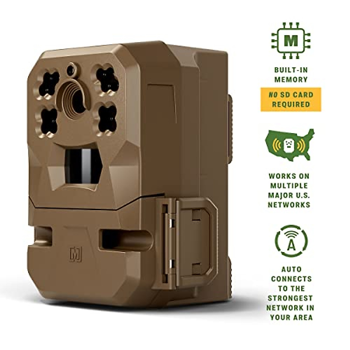 Moultrie Edge Cellular Trail Camera -Auto Connect - Nationwide Coverage - 720p Video with Audio - Built in Memory - Cloud Storage - 80 ft Low Glow IR LED Flash