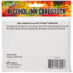 Ranger ALCOHOL INK CARDSTOCK GLOSS FINISH 4.25X5.5IN 20CT, 4-1/4 by 5-1/2-Inch, Multicolor