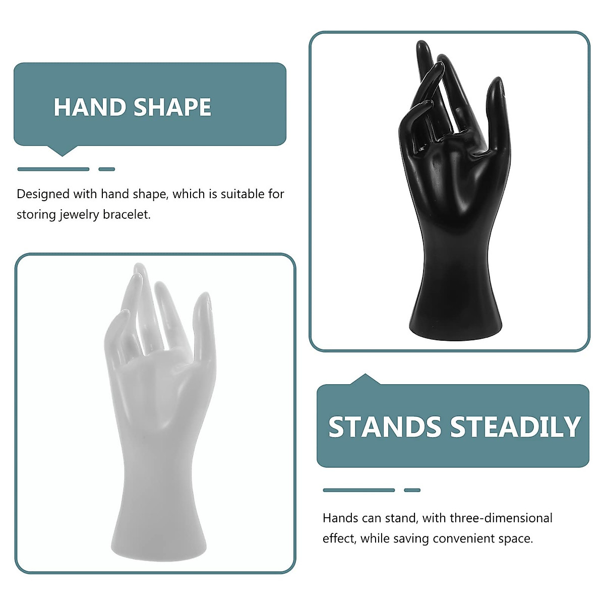 Cabilock 2pcs Hand Mold Ornaments Hand Jewelry Display Holder Mannequin Hand Display Necklace Holder Desktop Stand Bracelet Display Stand Female Mannequin Vinyl Human Body Wristband White