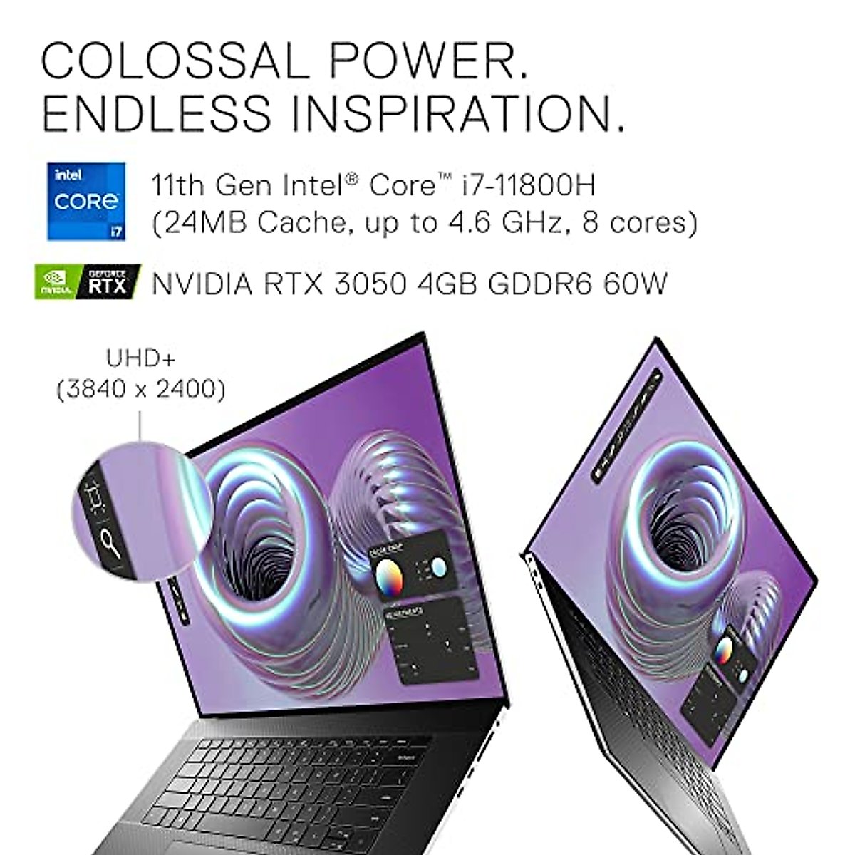 Dell XPS 17 9710 Touchscreen Laptop, 17 inch UHD+ Display - Intel Core i7-11800H, 16GB DDR4 RAM, 512GB SSD, NVIDIA GeForce RTX 3050 4GB GDDR6, Windows 11 Pro + 1 Year ProSupport  - Platinum Silver
