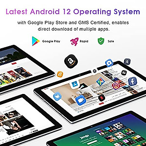 Tablet 10 inch Android Tablets丨WeTap Android 12 Tablet, 3GB RAM 64GB ROM, 2MP+8MP Camera, 1280x800 IPS Google Tablets, Quad-Core Processor Tablets, Wi-Fi Bluetooth 5000mAh Long Lasting Battery Silver