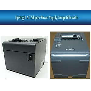 UpBright 3-Pin 24V AC/DC Adapter Compatible with Epson TM-L90 TML90 Plus Thermal Receipt POS Printer C31C414A997 M313A M313C M159A M165B M165C M165M HH159B PS180 24.0V 2A/2.1A Power Supply Charger