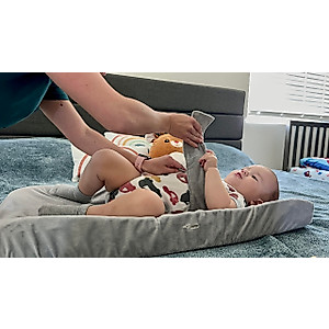 Stay Put Changing Pad Cover Protector Ultra Soft Minky Plush Changing Table Covers Breathable Changing Table Sheets Wipeable Changing Pad Covers (Gray) Mom's Choice Award Winner