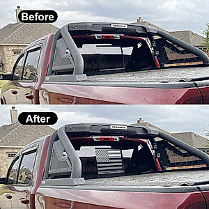 Zhizhong Rear Middle Window Decal Compatible with Toyota Tacoma 2016-2023, American Flag Back Center Sliding Window Glass Vinyl Sticker