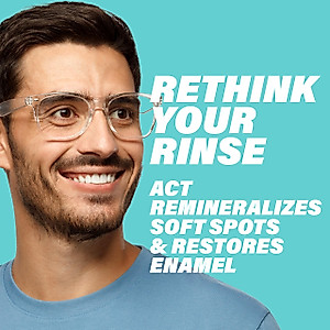 ACT Restoring Fluoride Mouthwash 33.8 fl. oz. Strengthens Tooth Enamel, Cool Mint
