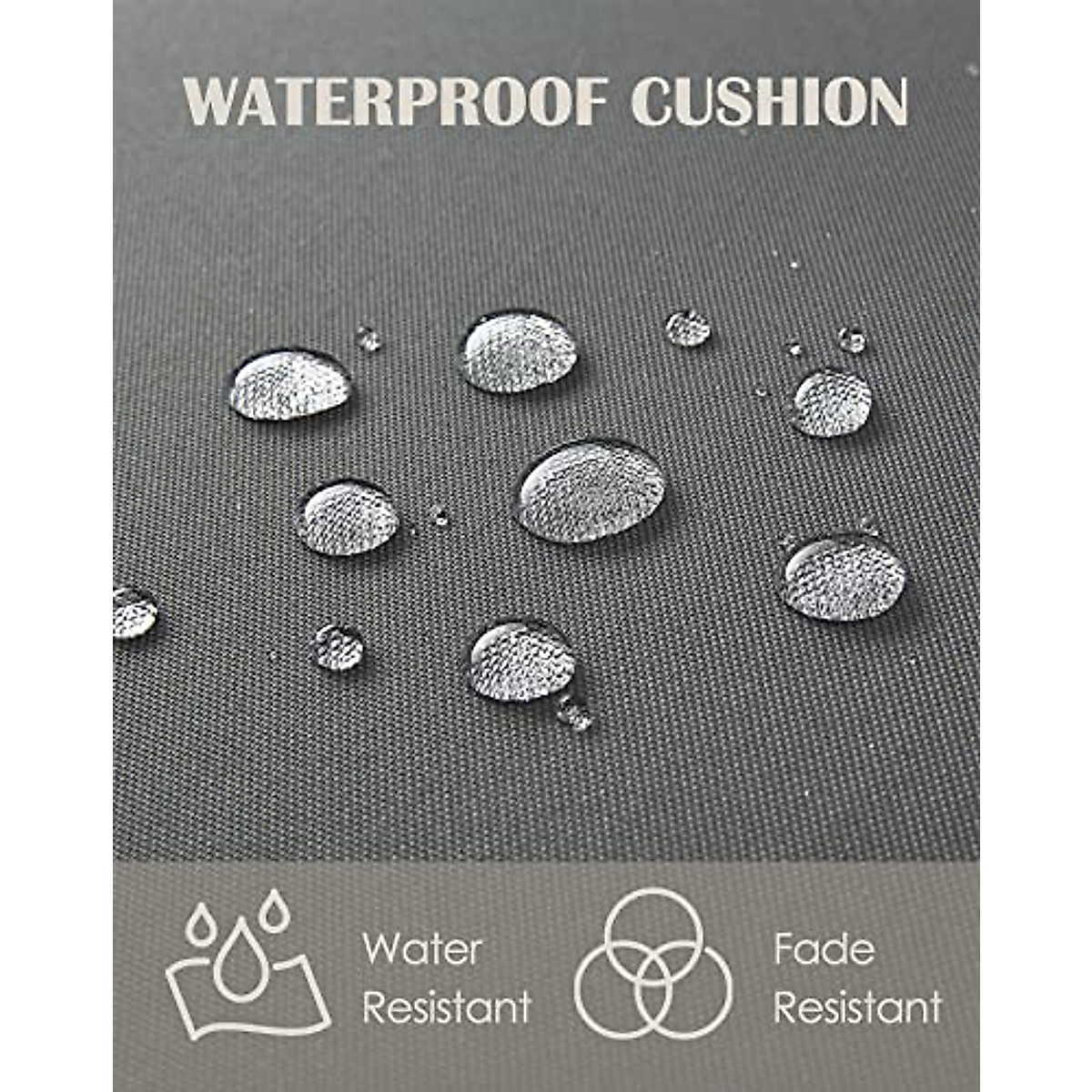 WHIZMIA Patio Chair Cushion for Outdoor Furniture 19x19x4 Inch, Waterproof Outdoor Seat Cushions for Patio Furniture, Garden Sofa Couch Chair Cushions with Ties, Set of 2, Dark Gray