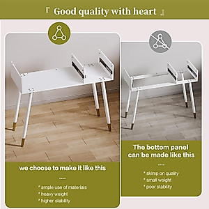 sbdmirau Vanity 35" W, Vanity Desk with Round Mirror and Lights, Brown Vanity Makeup Table with Chair, with Open Compartment and 3 Drawers, 3 Lighting Modes Gift for Girls and Women Brown Vanity