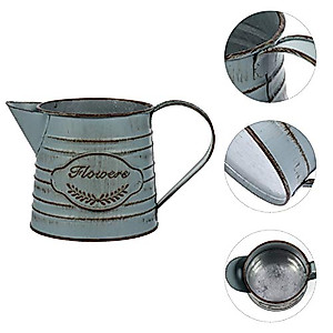 DOITOOL Metal Buckets Flower Pot Galvanized Tinplate Tin Pails Planter Pot Garden Container Vintage Bonsai Pot Pitcher Holder Farmhouse vase for Home Garden Dried Fresh Flower
