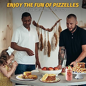 FineMade Pizzelle Maker with Non-Stick Coating, Electric Pizzelle Cookie Baker Press with Snowflake Pattern, Make Two 4 Inch Traditional Italian Waffle Cookies at Once, Recipe Included