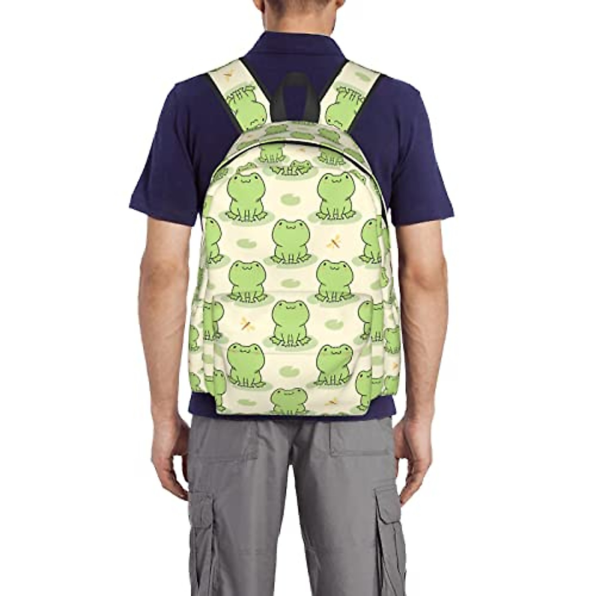 Qwalnely Frog Backpack for School, Durable Waterproof Backpacks Laptop for Teens Adult Women Girl, Men Boy Cute Frog Stuff