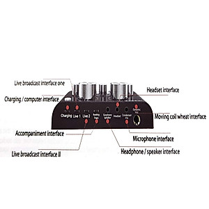 V8 Live Sound Card, Karaoke Sound Mixer Recording Sound Card USB Audio Interface Intelligent Volume Adjustable Audio Mixer Sound Card with Multiple Funny Sound Effect