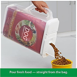 Buddeez Pet Food Storage Container - 8 Quart Capacity Bird Seed Container & Dog Food Storage, with Durable EZ Grip Handle and EZ Flip Lid with Pour Spout