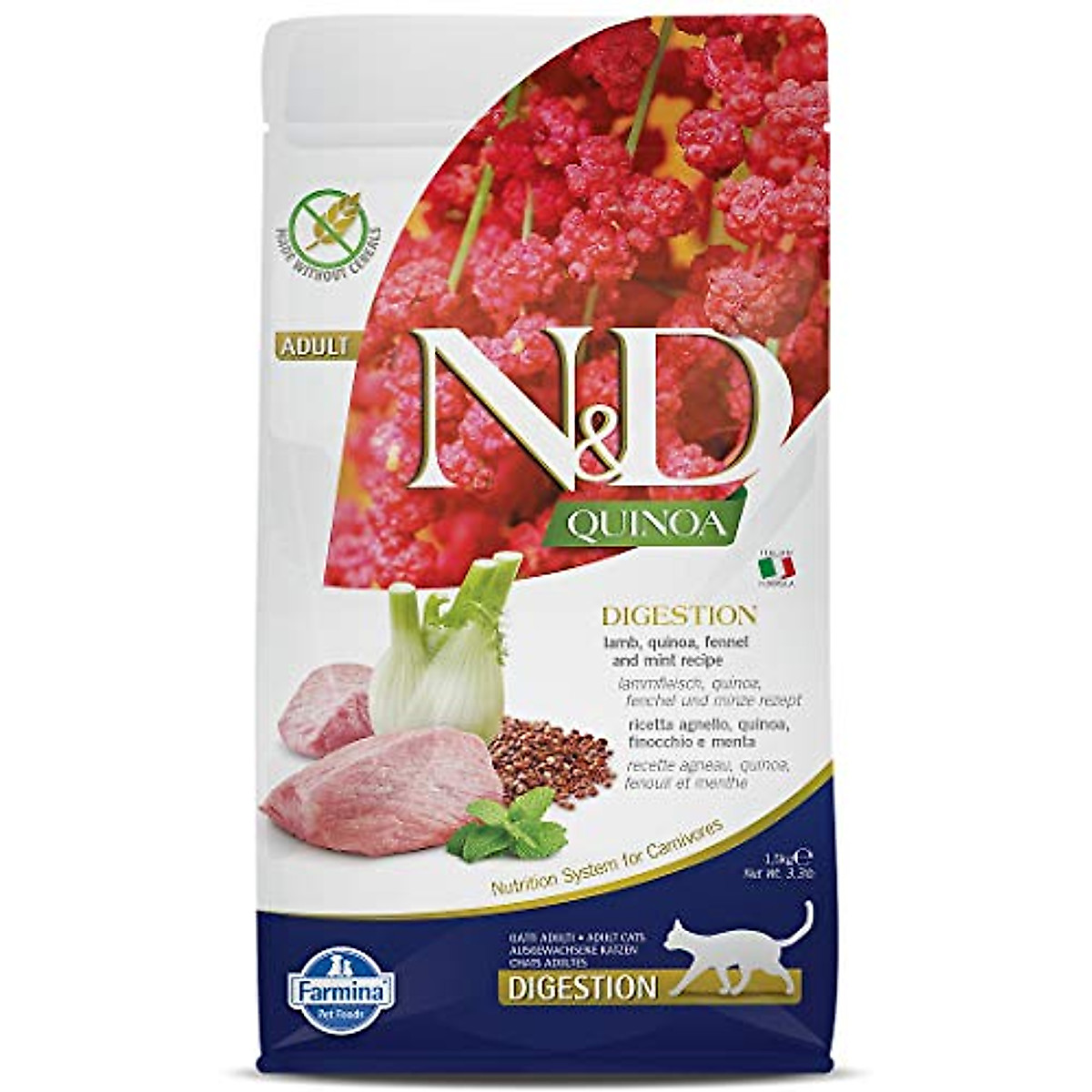 Farmina N&D Functional Quinoa Digestion Lamb Dry Cat Food 3.3 Pounds