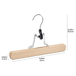 Amazon Basics Wooden Pants Hangers - Natural, 10-Pack