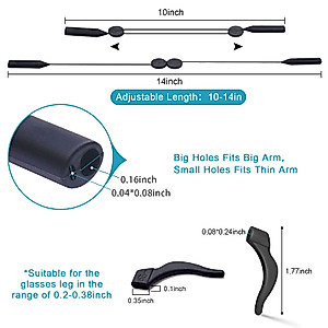 ANYGIFT Glasses Strap for Kids 7-10 inch,2 Holes Eyeglasses Straps & Ear Grips Anti Slip Glasses Ear Grip for Eye Glass Sunglasses Sports(2pcs 10 inch)